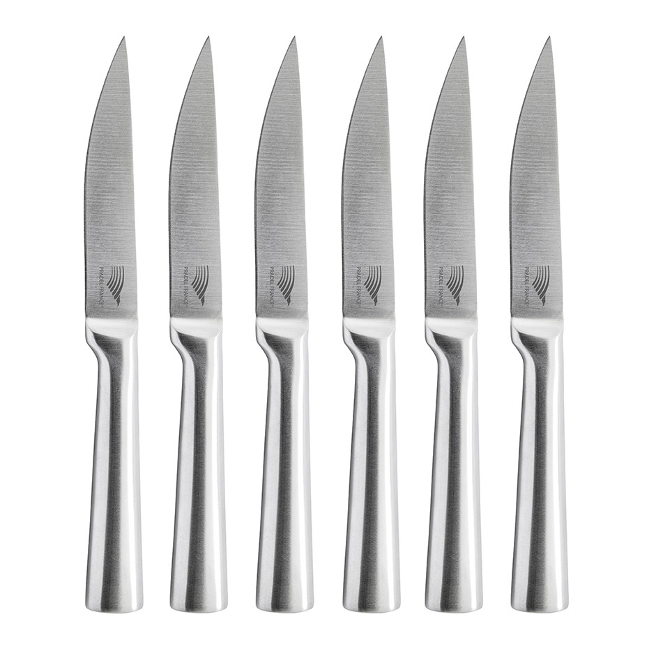 Set de 6 couteaux à steak tout inox | Pradel France