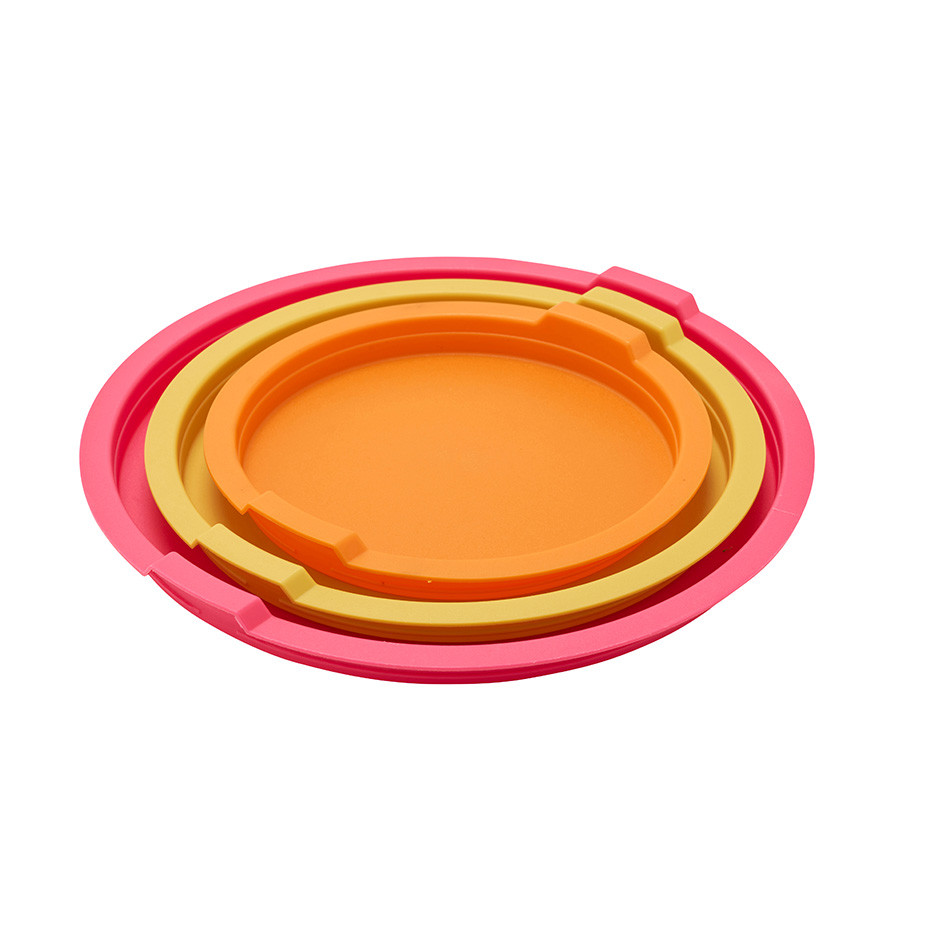 Lot de 3 saladiers inox multicolores avec couvercles | Pradel France